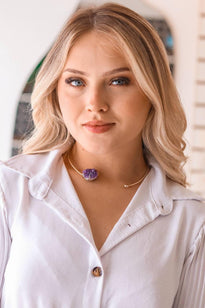 Choker Drusa Ametista Abraço Banho Ouro – Bortoluzzi Shop dos Cristais