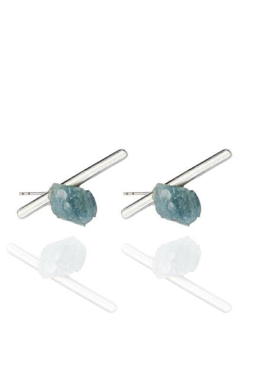 Brinco Palito Pedra Natural Água Marinha Banho Prata – Bortoluzzi Shop ...